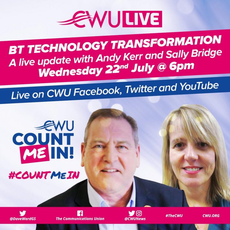 CWU – BT Consumer Live Event – 4th May 2021 | CWU CCTV Branch